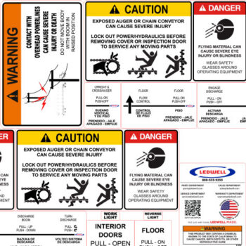 Auger Truck Decals | Feed Truck Safety Decals Kit from Ledwell