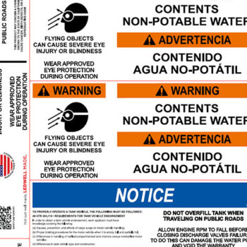 Water Truck Decal Kit - Ledwell Truck and Trailer Parts